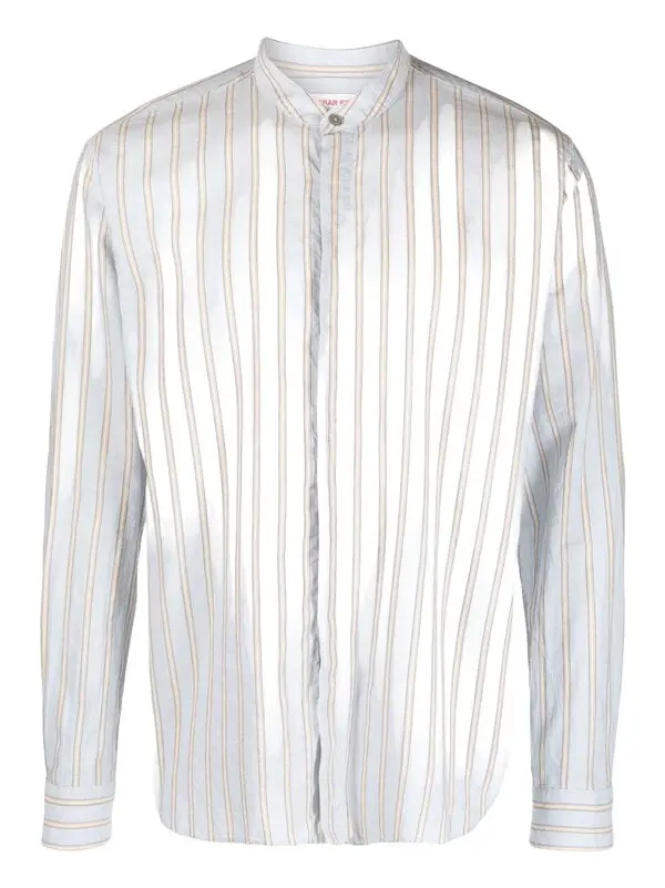 Orlebar Brown Dekker Striped Long-sleeve Shirt - Blue