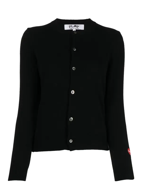 Play Comme Des Garcon X The Artist Invader Cardigan - Black