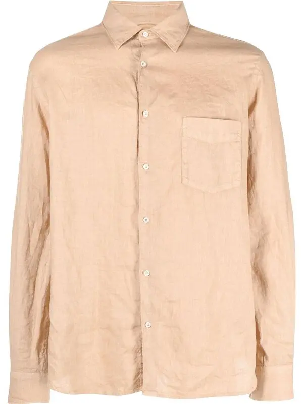 Aspesi Long-sleeve Linen Shirt - Brown