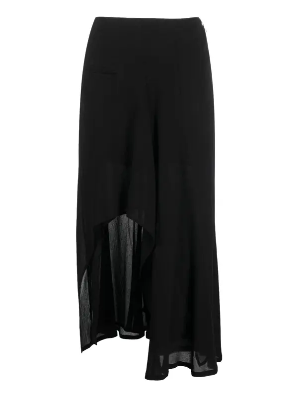 Yohji Yamamoto Asymmetric Midi Skirt - Black