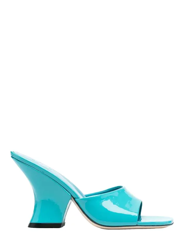 By Far Tais 85mm Patent-leather Sandals - Blue