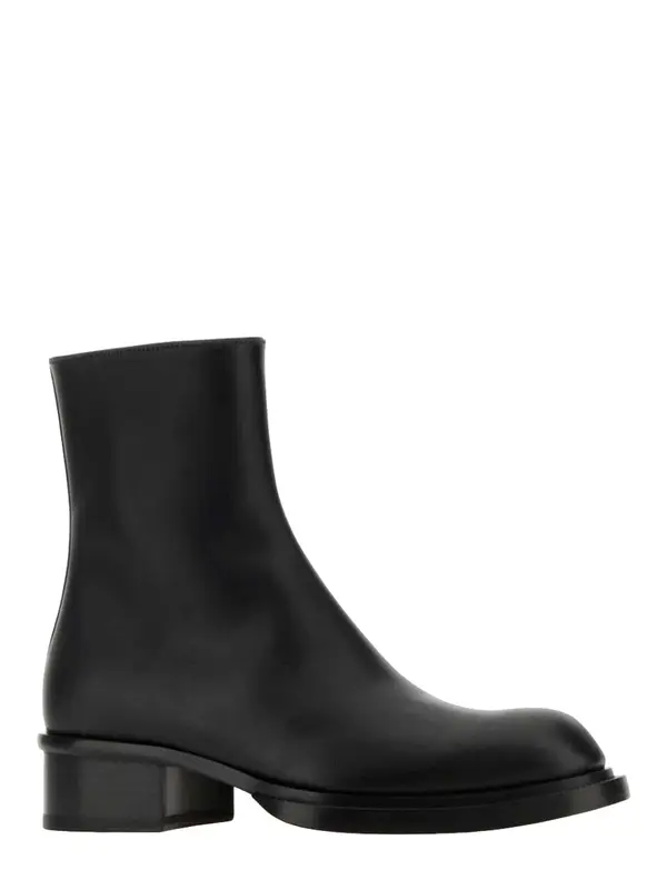 Alexander McQueen Cuban Stack Leather Boots - Black