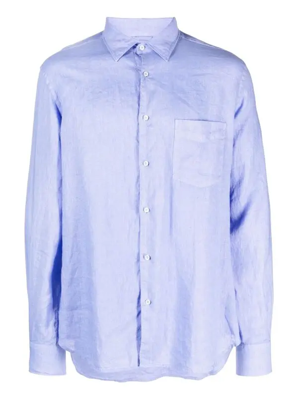 Aspesi Long-sleeve Linen Shirt - Purple