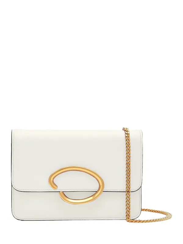 Oscar De La Renta Pochette Leather Cross Body Bag - White