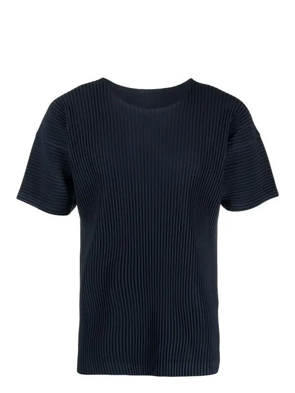 Issey Miyake Ribbed-effect T-shirt - Blue