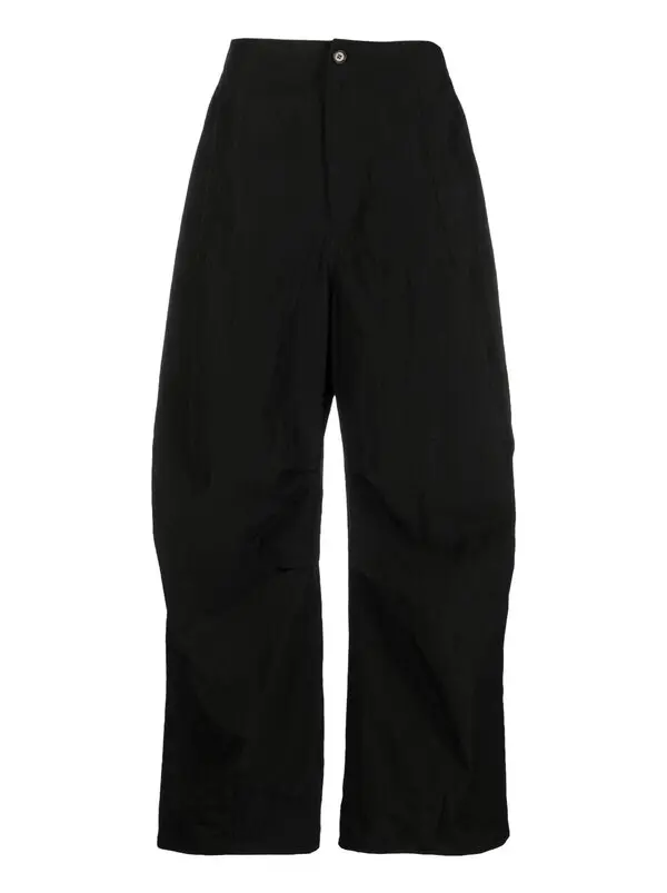 AMOMENTO Ripstop Fatigue Wide-leg Trousers - Black
