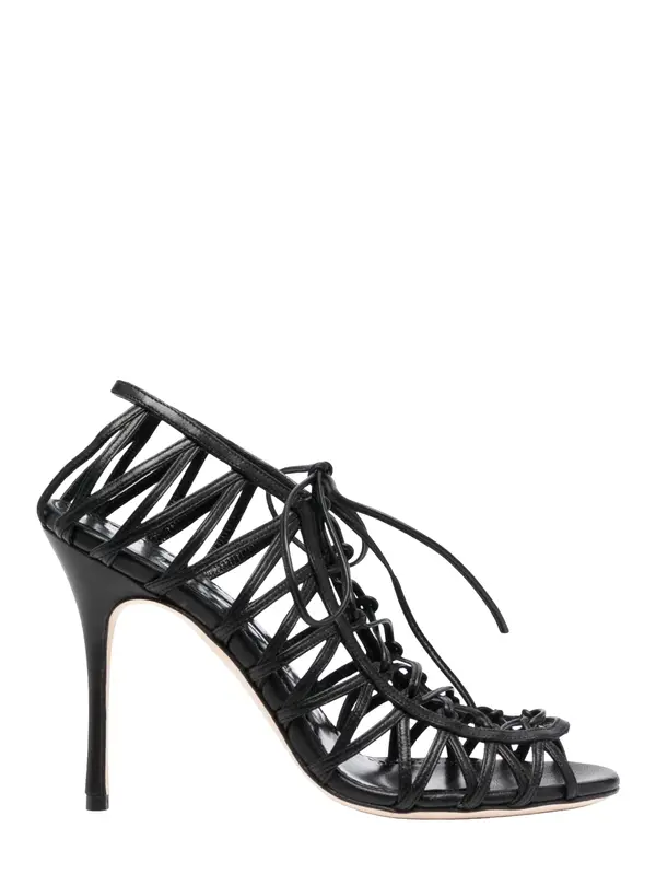 Manolo Blahnik Hamzana 110mm Strappy Sandals - Black