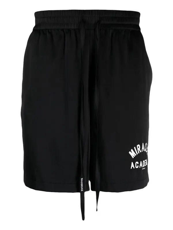 NAHMIAS Graphic-print Silk Shorts - Black