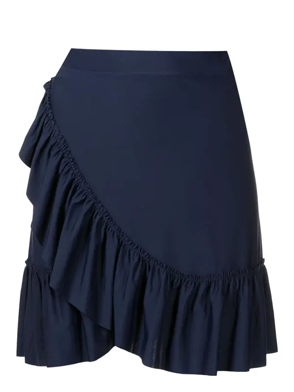LYGIA & NANNY Laurita Ruffled-hem Skirt - Blue