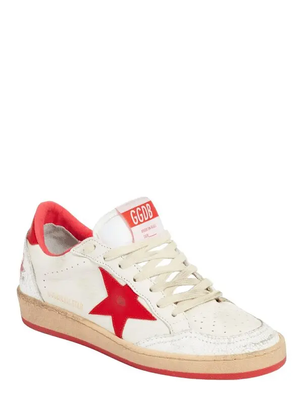GOLDEN GOOSE Ball Star Sneaker - White/strawberry Red