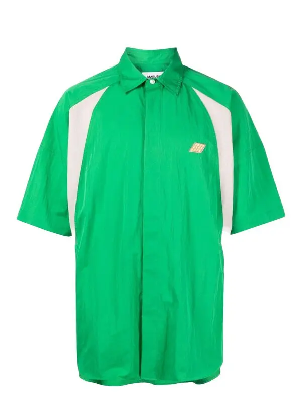 AMBUSH Logo-patch Dolman-sleeve Shirt - Green