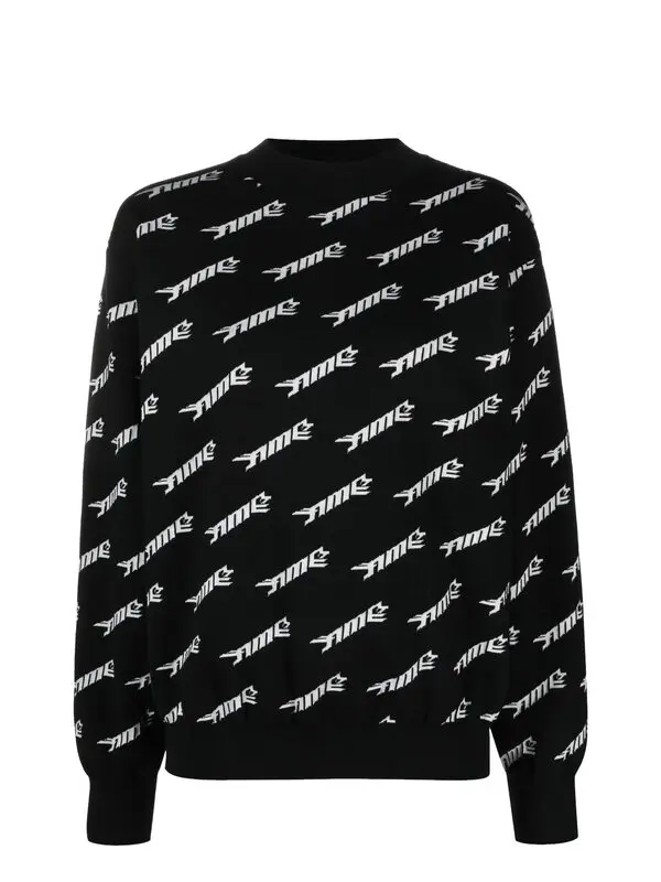 AMBUSH Logo-print Wool-blend Sweatshirt - Black