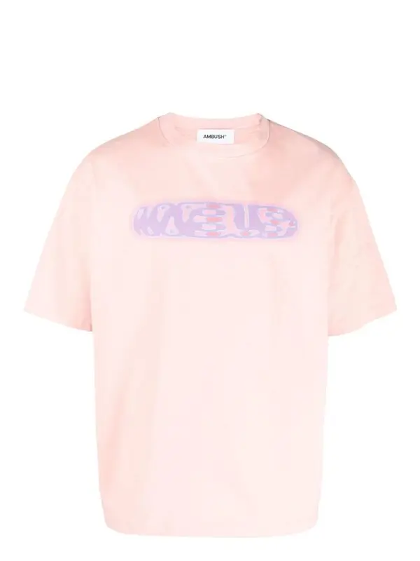 AMBUSH Logo-print Cotton T-shirt - Pink