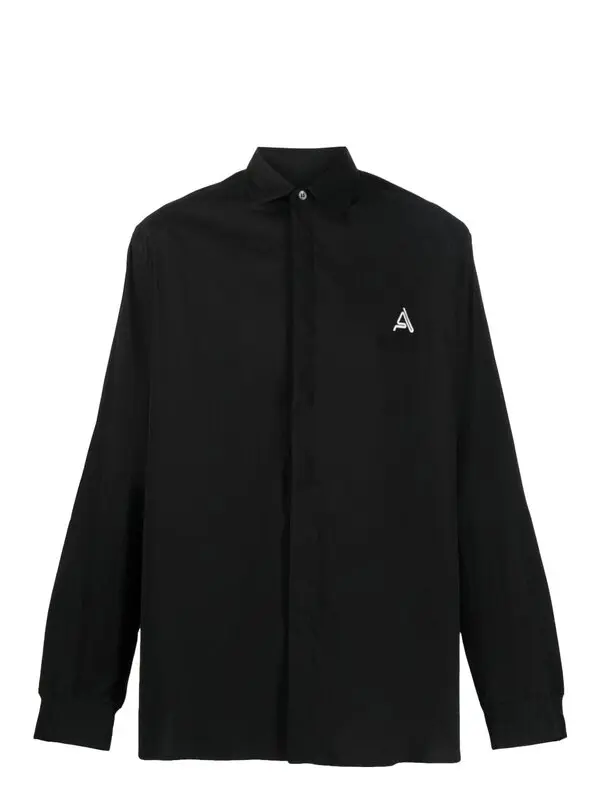 AMBUSH Logo-embroidered Cotton Shirt - Black
