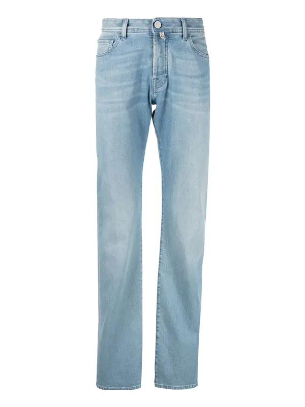 BILLIONAIRE Mid-rise Straight Leg Jeans - Blue