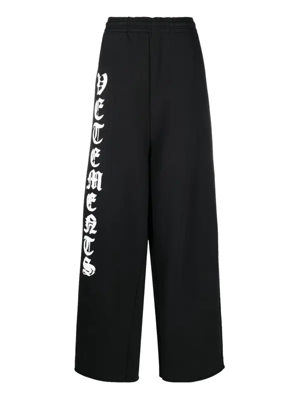 Vetements Logo-print Wide-leg Track Pants - Black