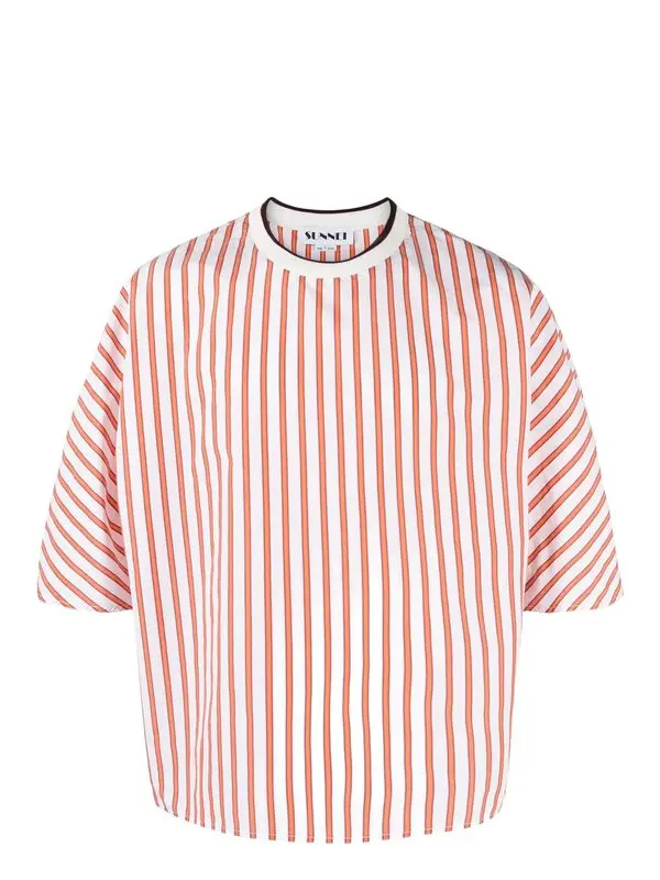 Sunnei Striped Crew-neck T-shirt - White