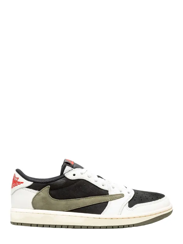 JORDAN X Travis Scott Air 1 Low Og Olive Sneakers - White