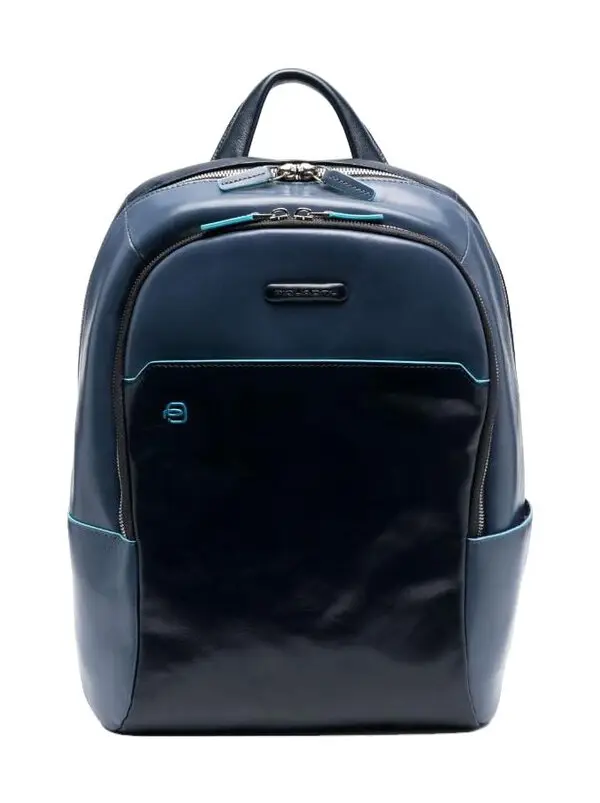 PIQUADRO Leather Backpack - Blue