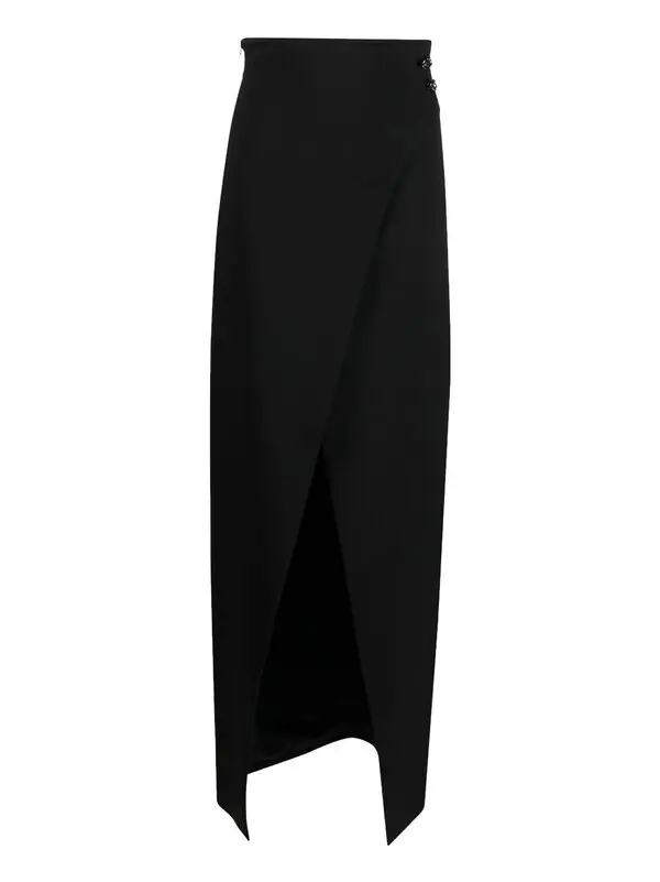 GENNY Asymmetric Wrap Skirt - Black