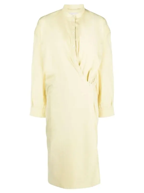LEMAIRE Officer-collar Wrap Shirt Dress - Yellow