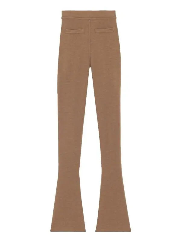 Saint Laurent Flared Pants In Wool - Chatain