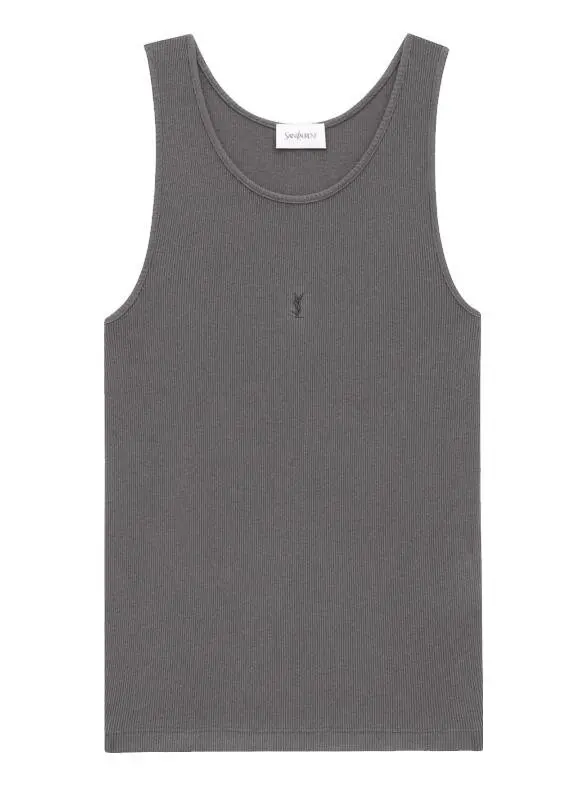 Saint Laurent Cassandre Tank Top - Anthracite