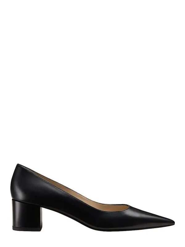 STUART WEITZMAN Leather Block-heel Pumps - Black