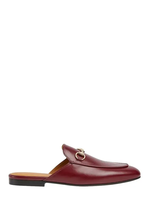 Gucci Princetown Leather Mules - Burgundy