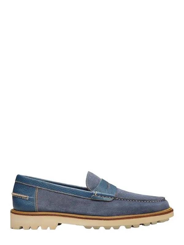 DONALD PLINER Jimmy 2 Suede Penny Loafers - Light Blue