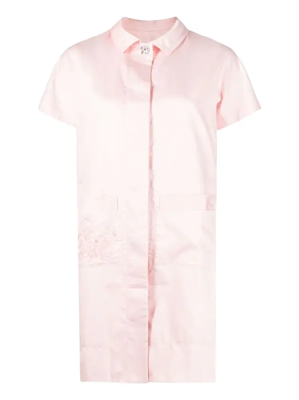 Shiatzy Chen Cotton Mini Shirt Dress - Pink