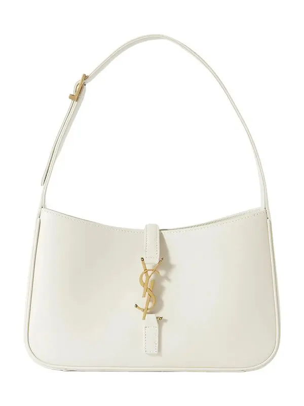 Saint Laurent Le 5 À 7 Leather Shoulder Bag - Neutrals