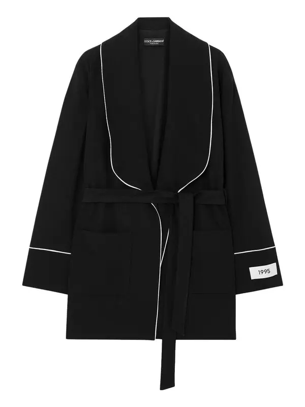 Dolce & Gabbana Belted Stretch-wool Jacket - Black
