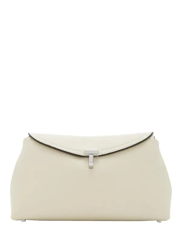 TOTEME T-lock Leather Clutch - White
