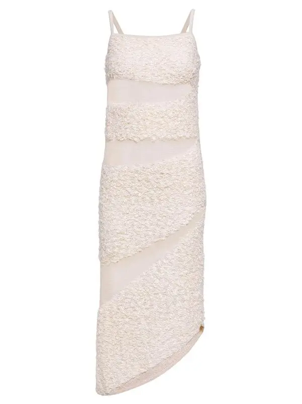 DION LEE Paneled Linen-blend Gown - White