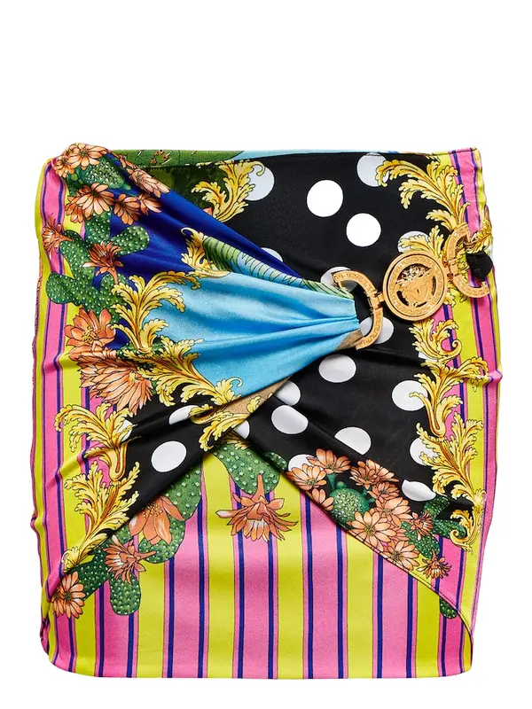 Versace Medusa Palm Springs Mini Wrap Skirt - Multicoloured