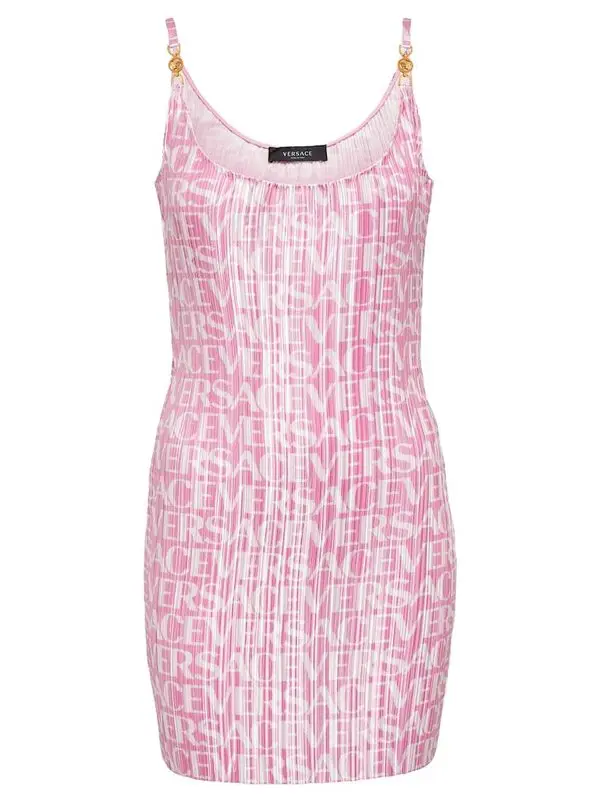 Versace Medusa '95 Logo Plissé Minidress - Multicoloured