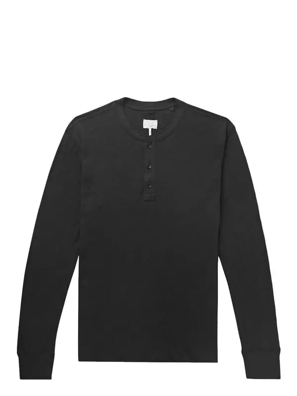 Rag & Bone Cotton-jersey Henley T-shirt - Black