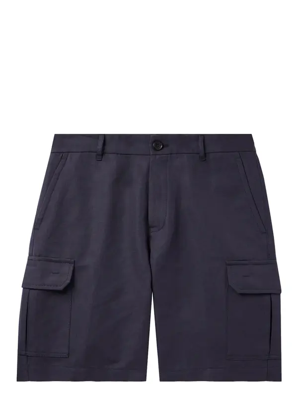 Loro Piana Straight-leg Cotton And Linen-blend Cargo Shorts - Blue