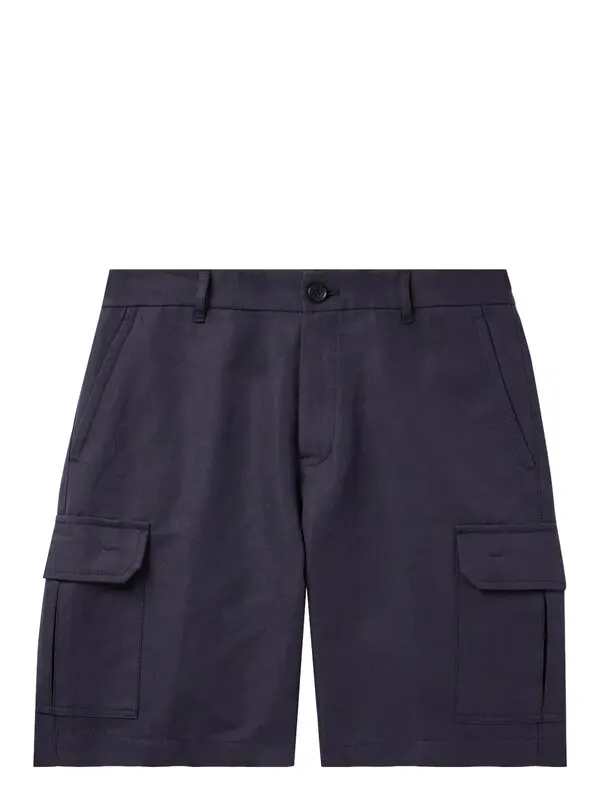 Loro Piana Straight-leg Cotton And Linen-blend Cargo Shorts - Blue