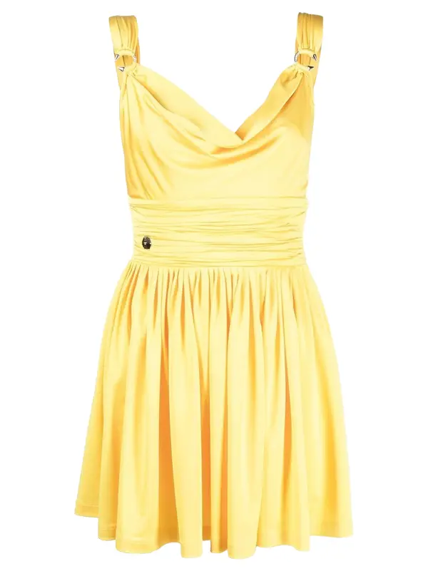 Philipp Plein Gathered Waist Mini Dress - Yellow