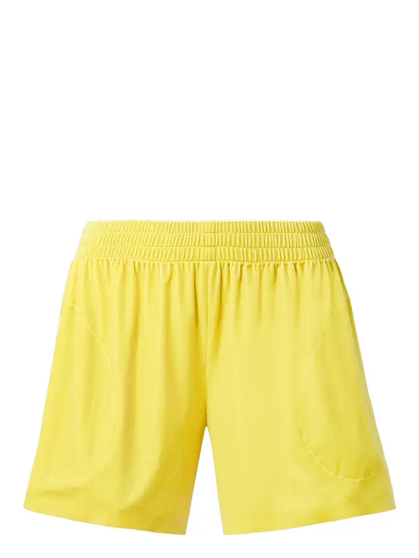 Norma Kamali Velvet Shorts - Yellow