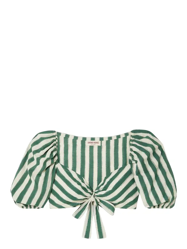 EMPORIO SIRENUSE Thaia Ikat Cropped Top - Green