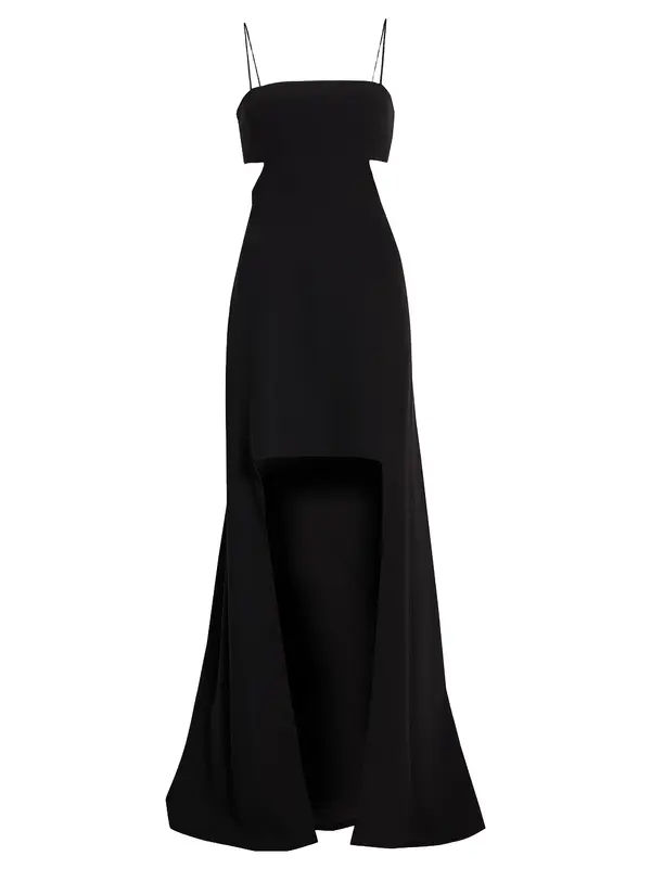 Halston Asher Asymmetric Gown - Black