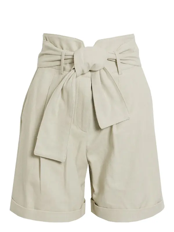 IRO PARIS Maynard Belted Cotton Shorts - Beige