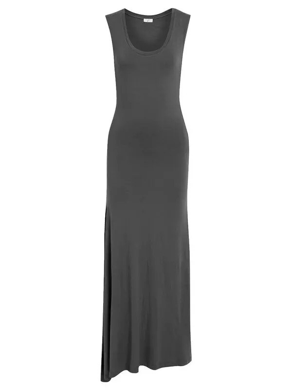 Bite Studios Asymmetric Stretch-jersey Maxi Dress - Charcoal