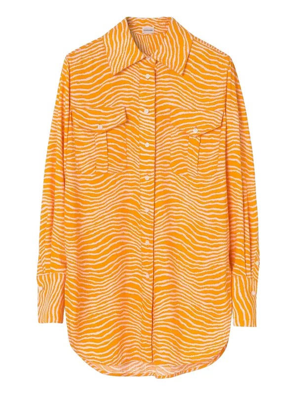 BY MALENE BIRGER Feeria Printed Crepe Shirt - Orange