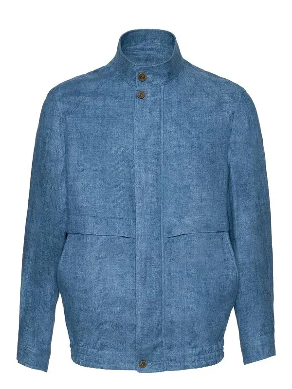 Cardinal Of Canada Bristol Linen Bomber Jacket - Lt Blue