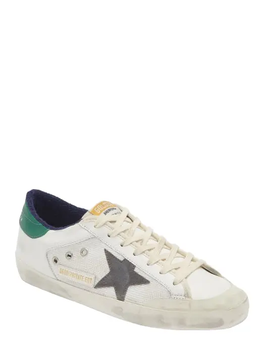 GOLDEN GOOSE Super-star Low Top Sneaker - White/grey/green