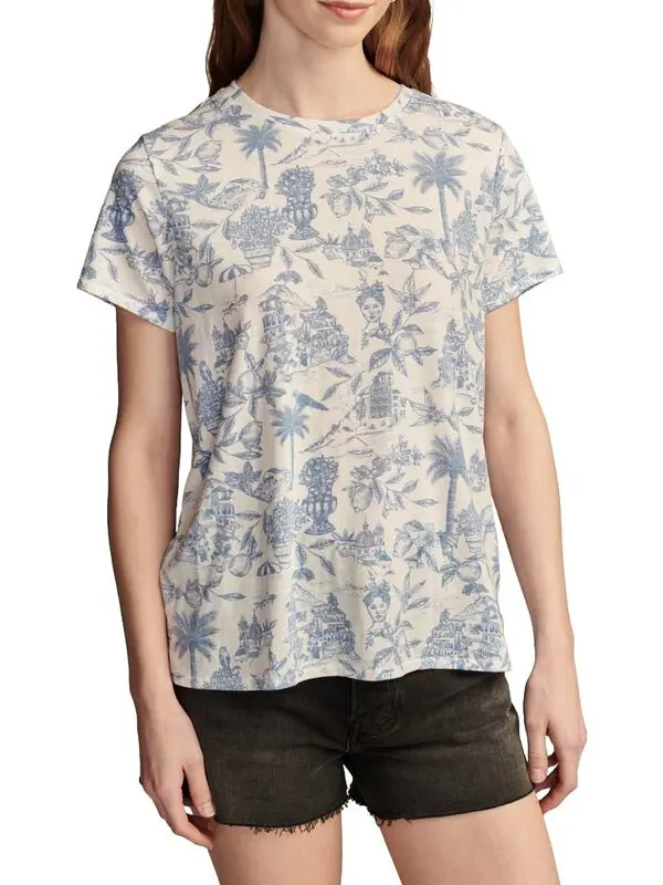 Lucky Brand Print T-shirt - Blue Multi Color